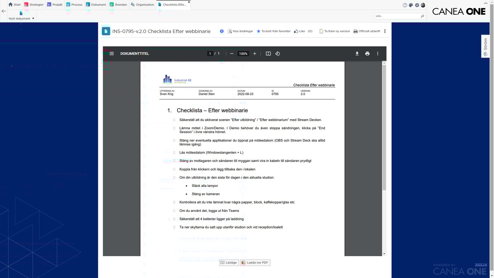 CANEA ONE – Plattformen för verksamhetsledning